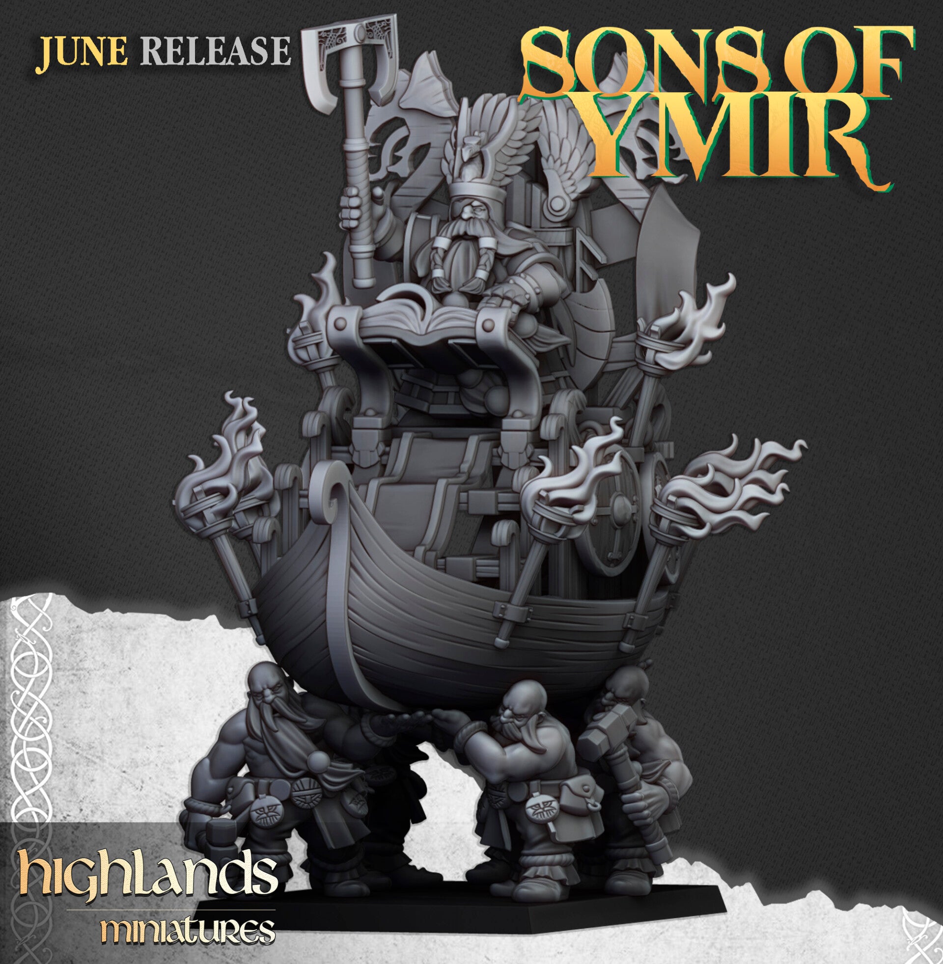 Great Dwarf King on throne - By Highlands Miniatures | Immortalizing MiniPrints