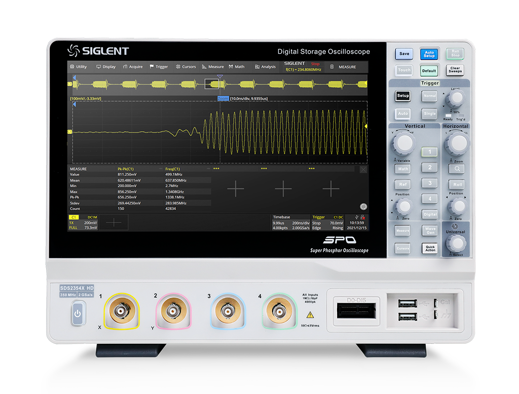 Siglent SDS2104X HD 12-bit 100MHz Oscilloscope | siglent.eu