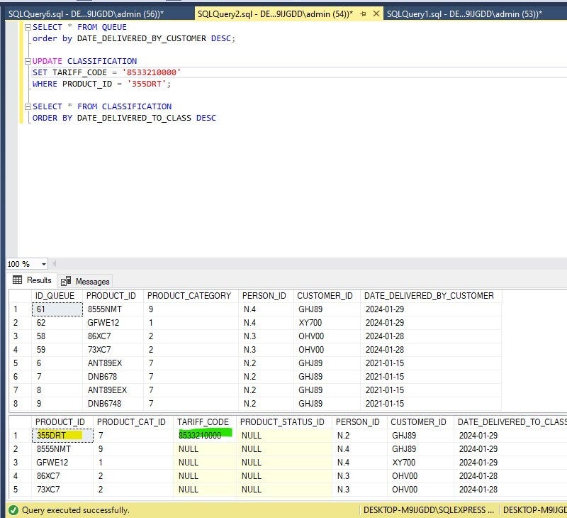 SQL project: Customs Classification - database and practical application / Projects | Data ...