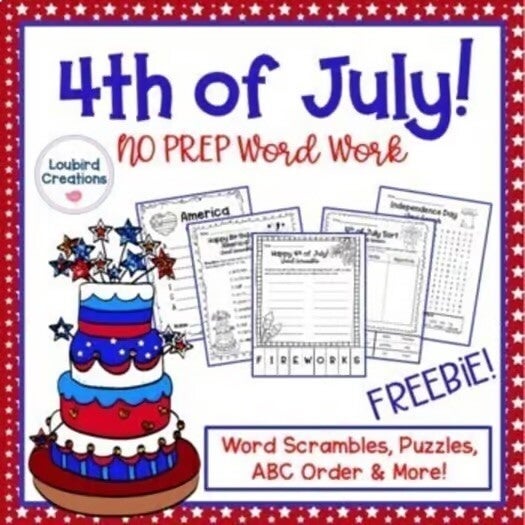 Family Activities for July (extending learning beyond the classroom)
