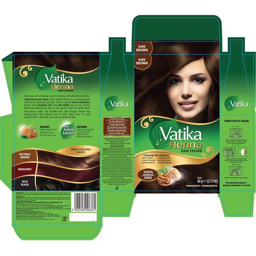 Dabur Vatika Henna Hair Color Dark Brown Desi Shop Usa Killi Herbs