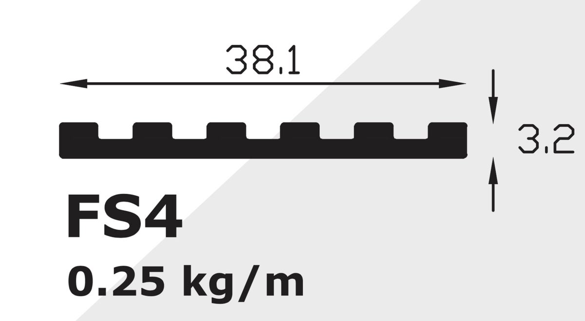 Aluminium Flat Bar Profile - Grip - 1.8m | The Horsebox Shop