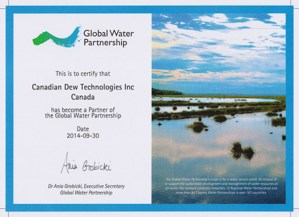 Global Water Partnership | Canadian Dew Technologies Inc.