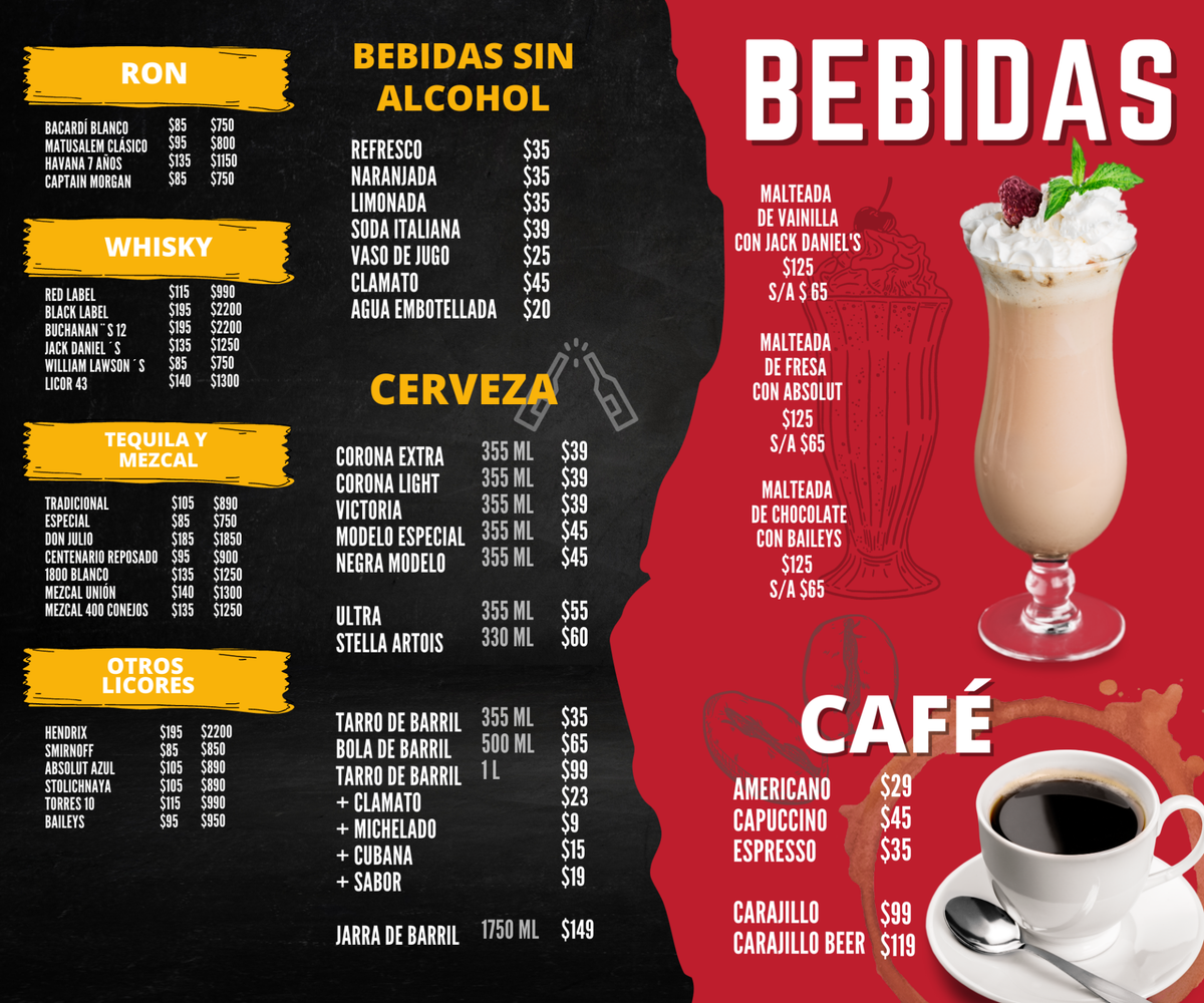 Menú | Beer Machine Izcalli