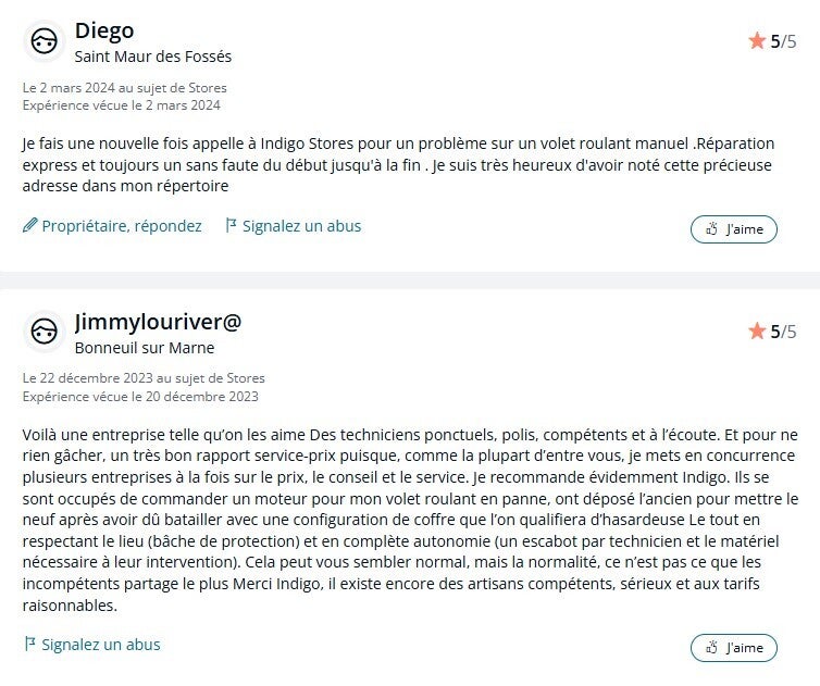 Avis Clients | INDIGO STORES