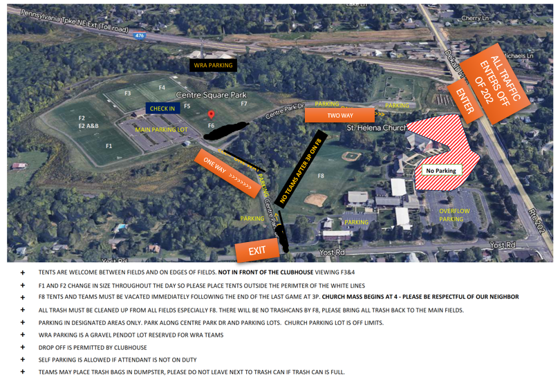 Field Map and Parking | WRA Soccer Tournament Series