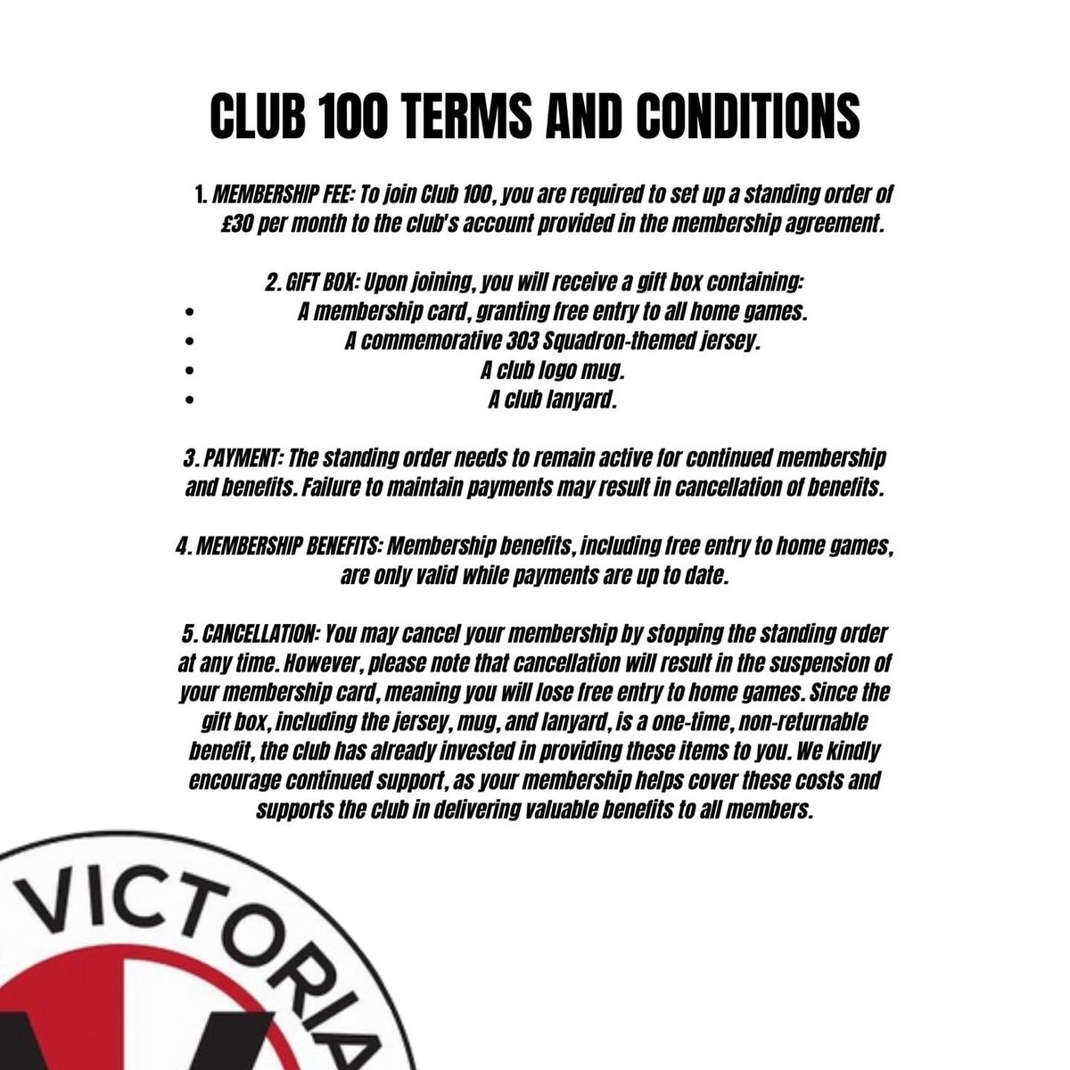 Club 100 | PFC Victoria London