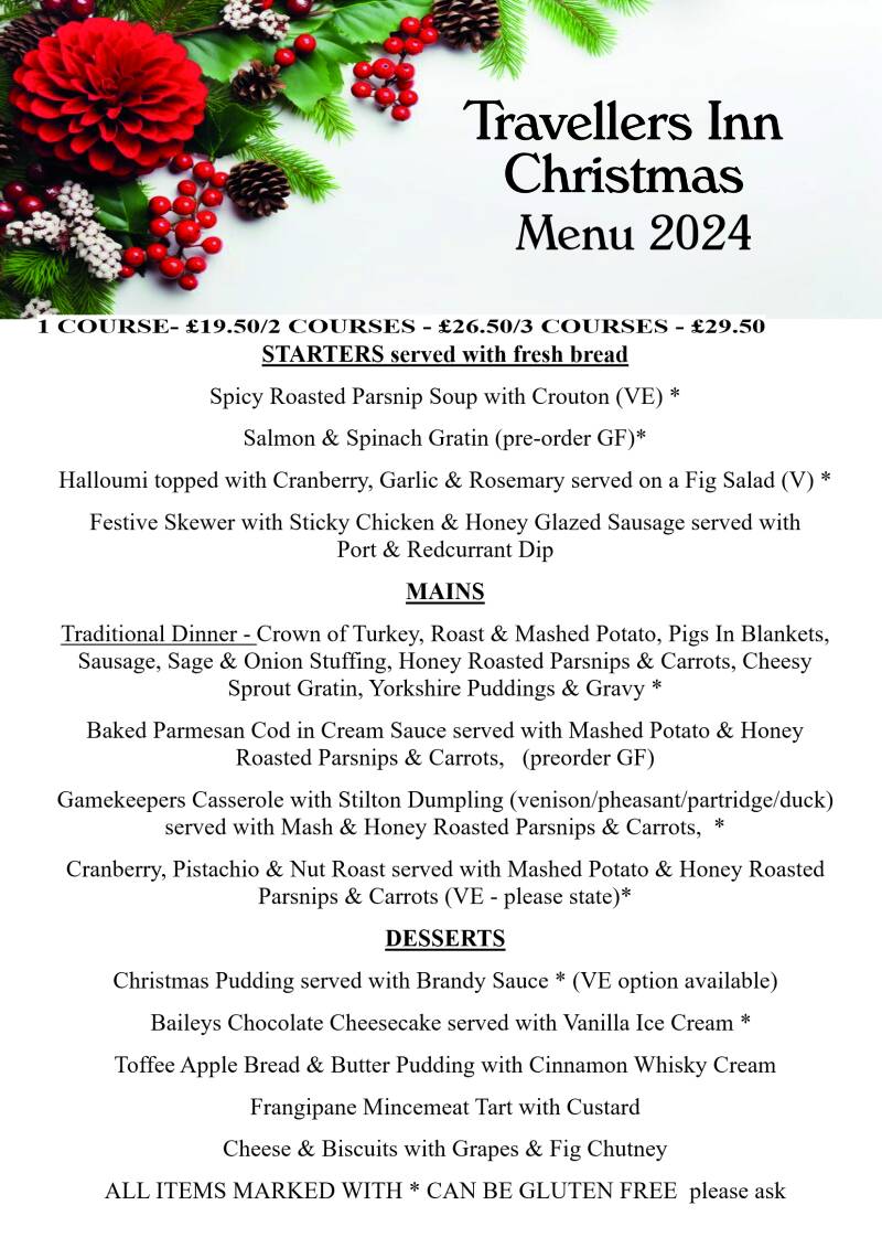 Menus | Travellers Inn