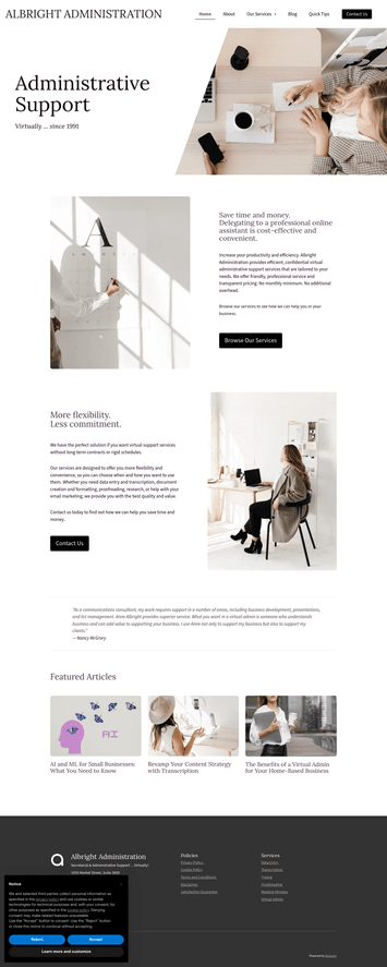 Example of websites built by clients | Webador.co.uk