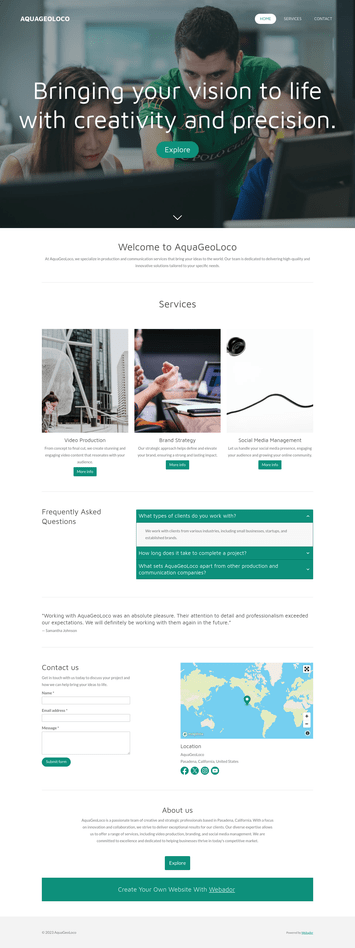 Example of websites built by clients | Webador.ca